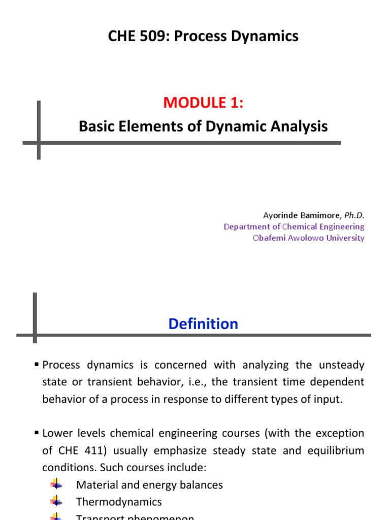 WEEK 1-Basic Elements of Dynamic Analysis | PDF | Mathematical Model ...