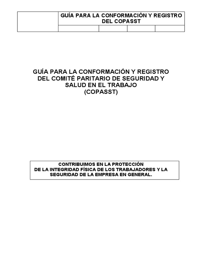 Gu SST 01 Guía Copasst | PDF | Derecho laboral | Seguridad y salud ocupacional