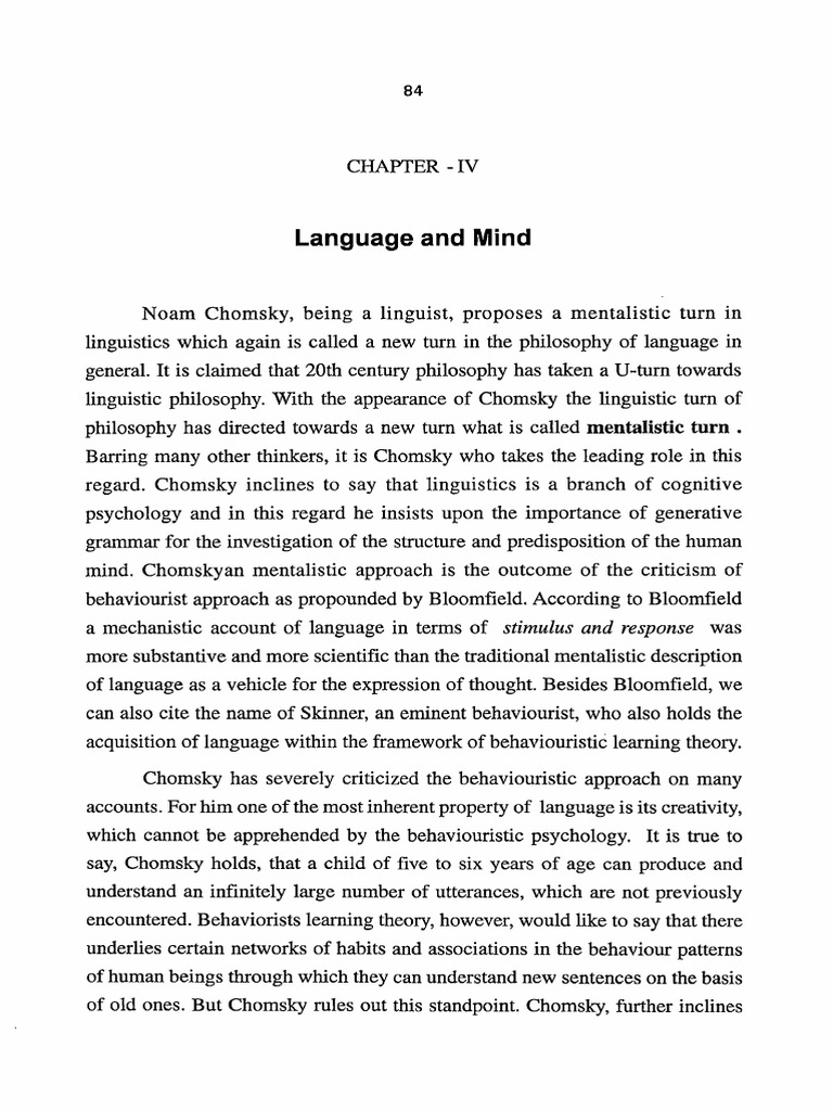 Language and Mind | Download Free PDF | Language Acquisition | Noam Chomsky