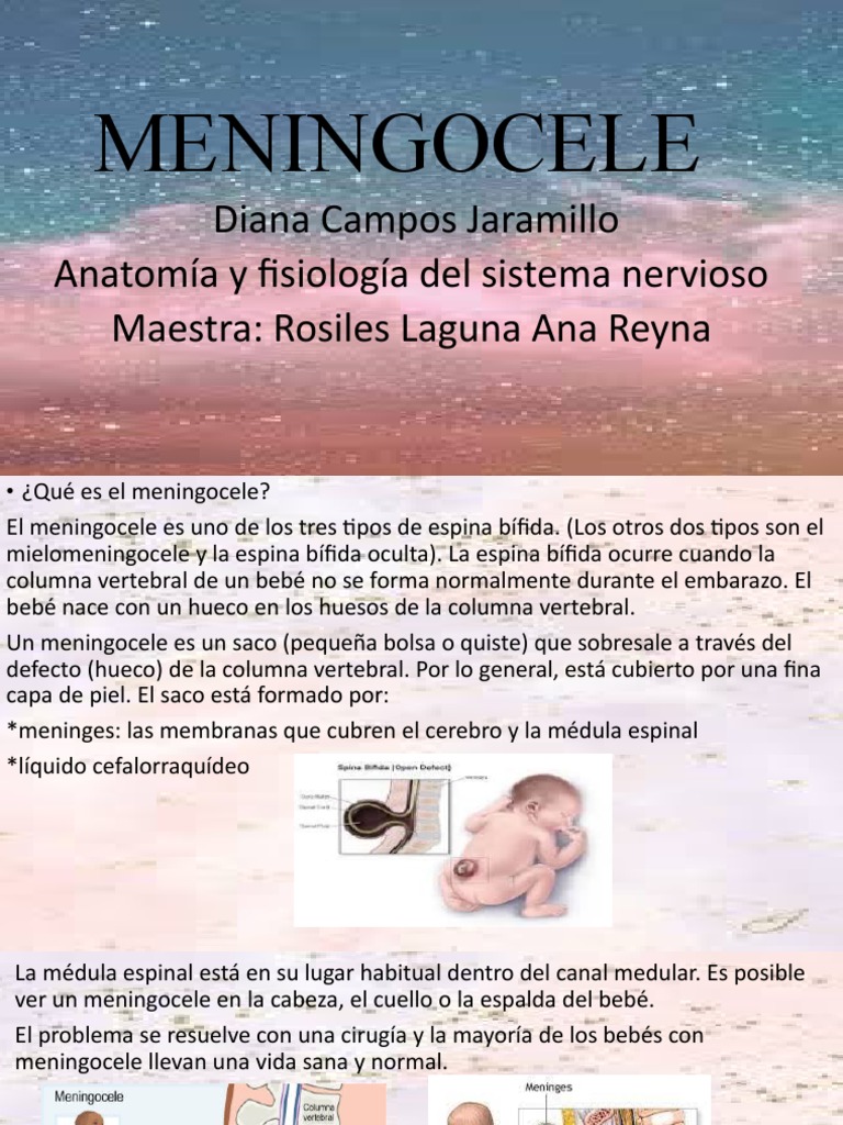 MENINGOCELE | PDF | Medicina CLINICA | Enfermedades y trastornos