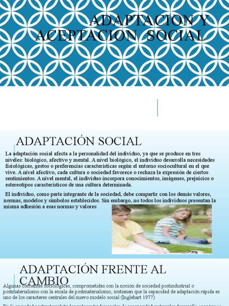 Adaptacion y Aceptacion Social | PDF | Adaptación | Sicología