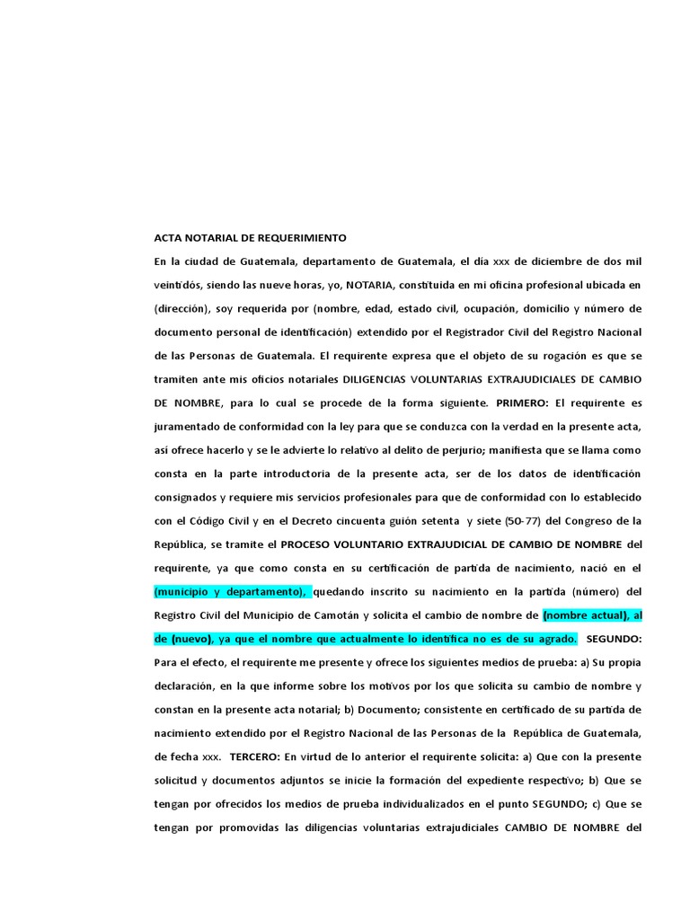 Acta de Requerimiento | PDF Acta de Requerimiento | PDF