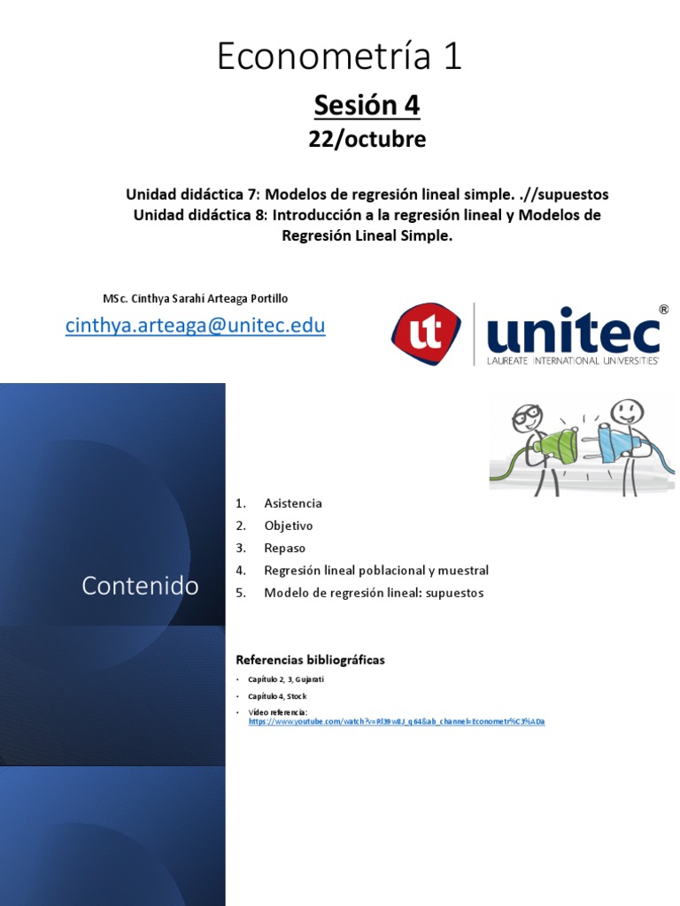 Sesión 4 Supuestos Modelo de Regresión Lineal | PDF | Análisis de regresión | Econometría