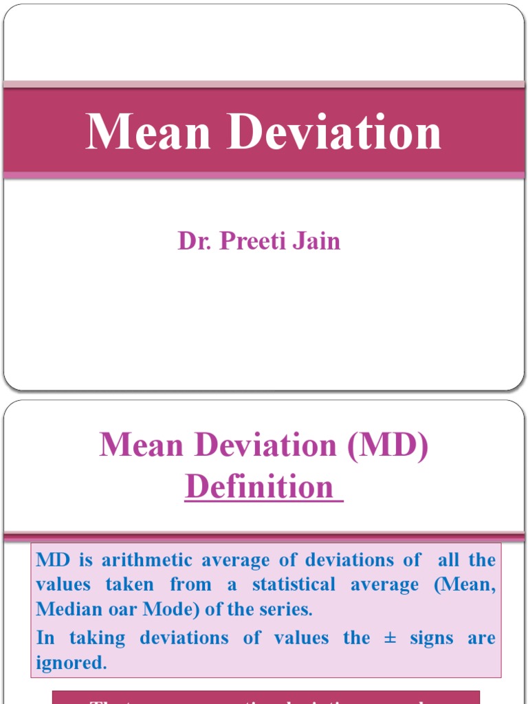 Mean Deviation | PDF | Mean | Median