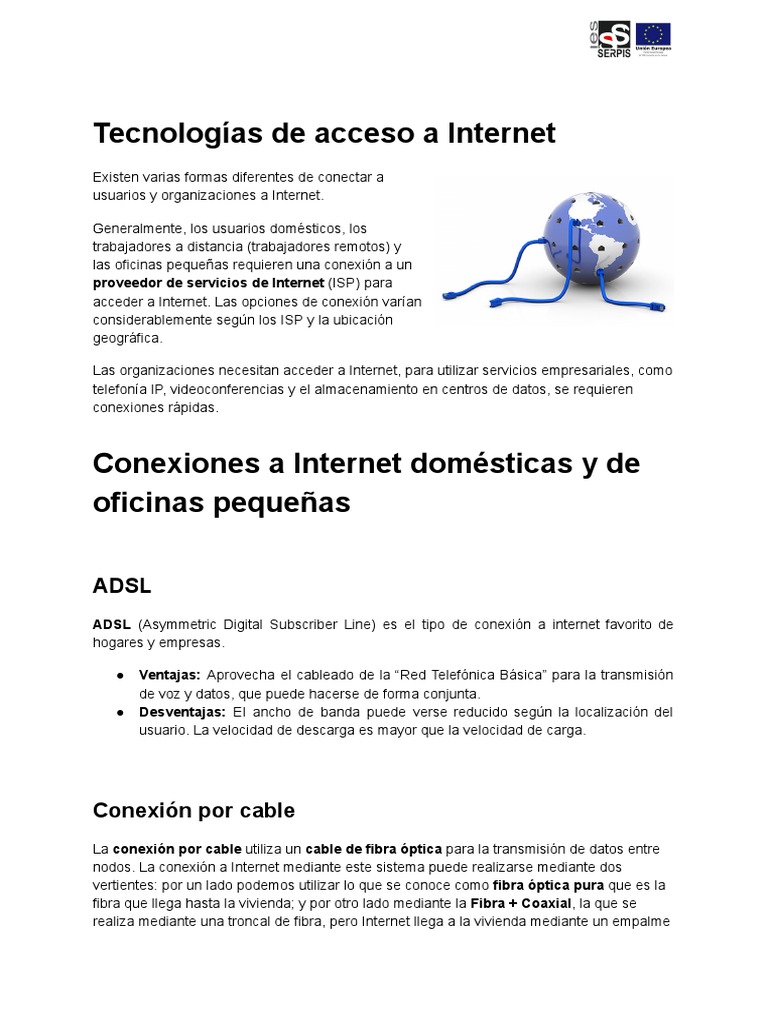 Tecnologías de Acceso A Internet | PDF | Satélite de Comunicaciones ...