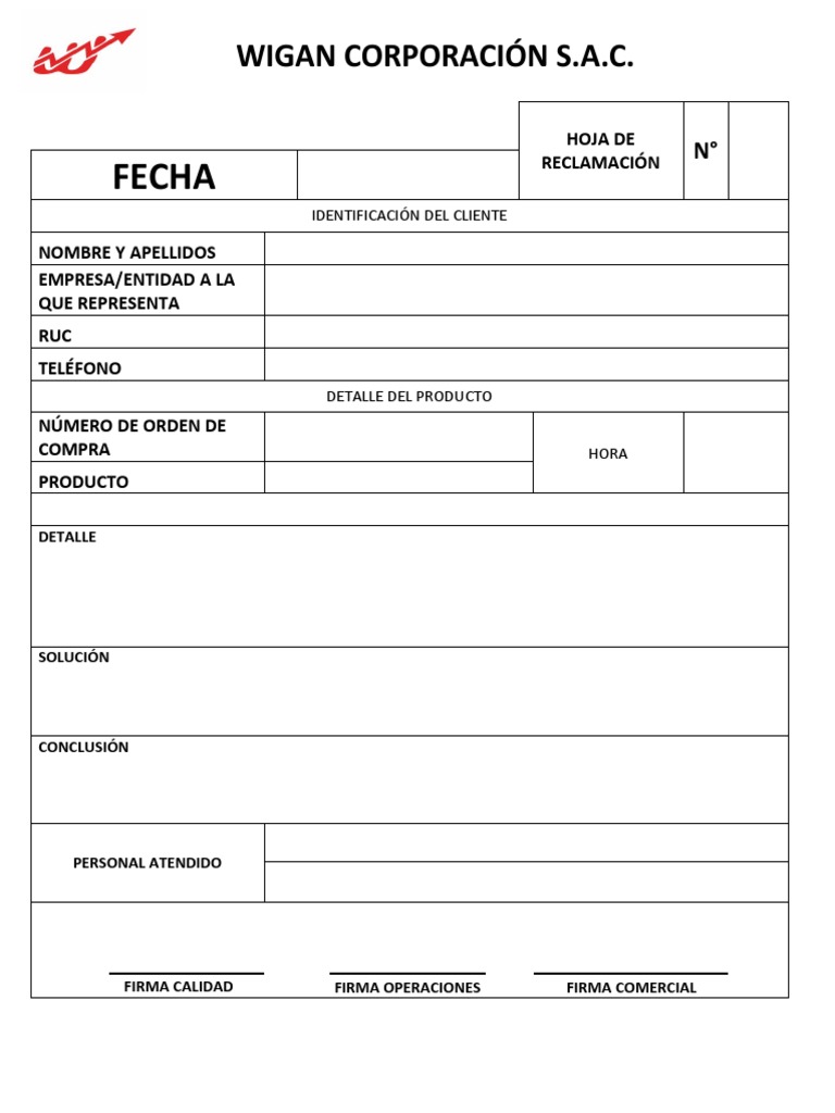 Formato de Atención de Quejas o Reclamos | PDF