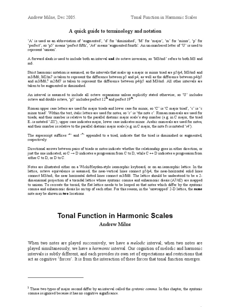 Tonal Function in Harmonic Scales - Updated Dec 2005 | PDF | Language ...