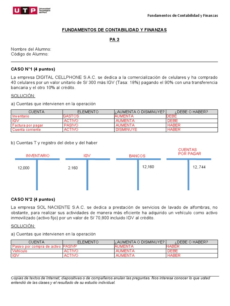 Pa3 FCF | PDF | Contabilidad | Bancario