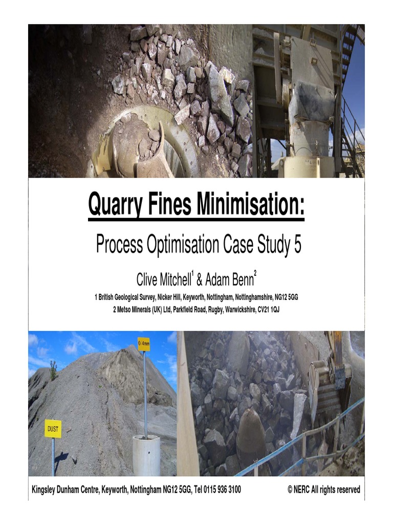 Case - Study - 5 Quarry Fines Minimization | PDF | Gravel | Sand
