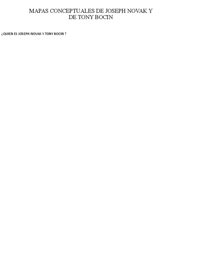Mapas Conceptuales de Joseph Novak y de Tony | PDF