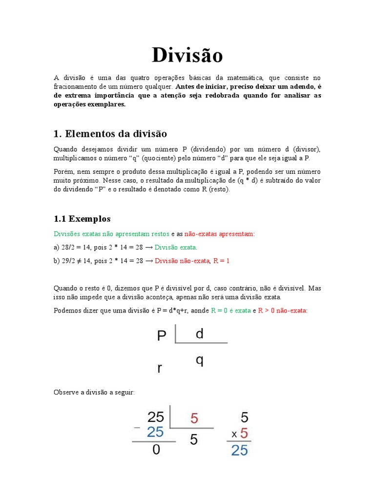 2 Divisão | PDF | Divisão (Matemática) | Decimal