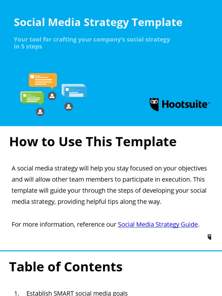 Social Media Strategy Template Guide | PDF | Popular Culture & Media ...