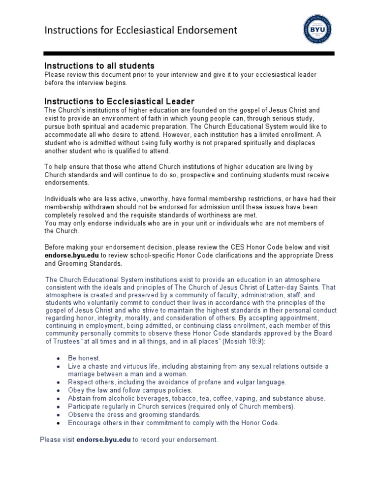 Endorsement Instructions | PDF