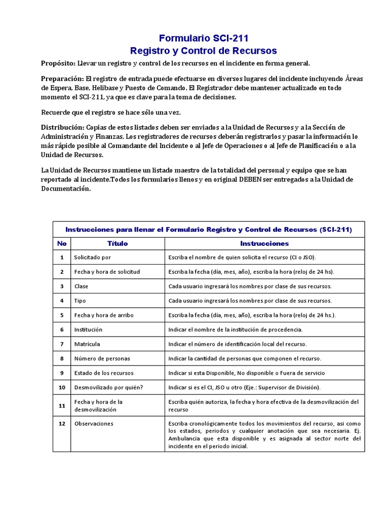 Formulario SCI 211 Tarea | PDF