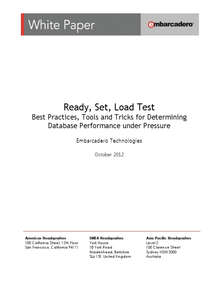 SQL Load Testing - Ready Set Load Whitepaper | PDF | Databases ...