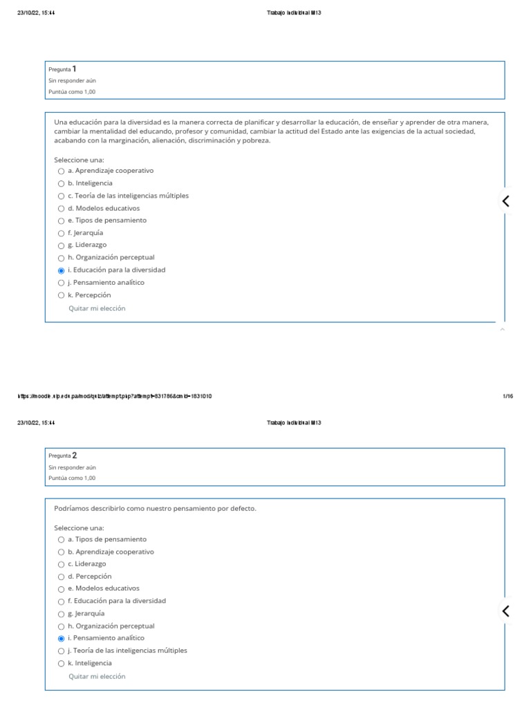Modulo 13 Trabajo Individual - 2022 | PDF | Inteligencia | Pensamiento