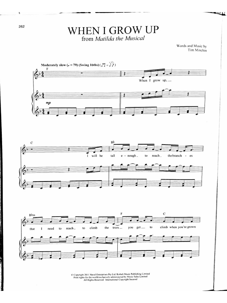 Matilda - When I Grow Up | PDF