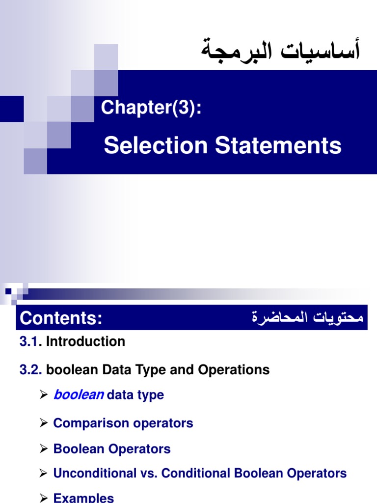 03 Selectionstatments Pdf Boolean Data Type Computer Programming