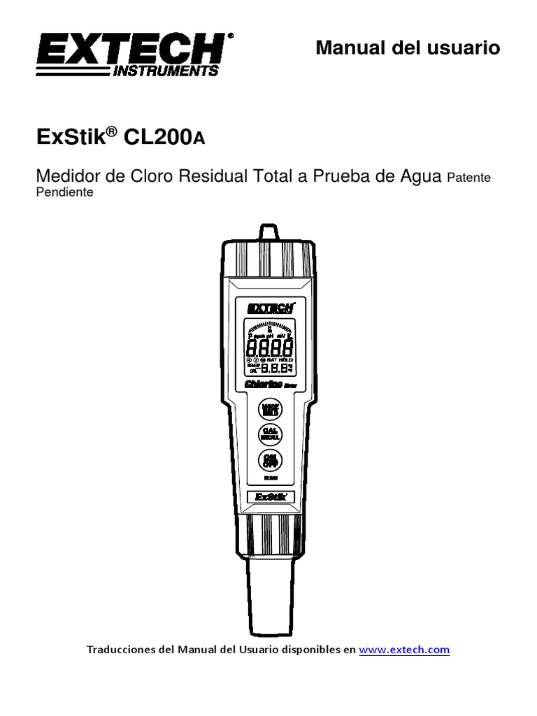 Manual CL200 | PDF | Agua | Cloro