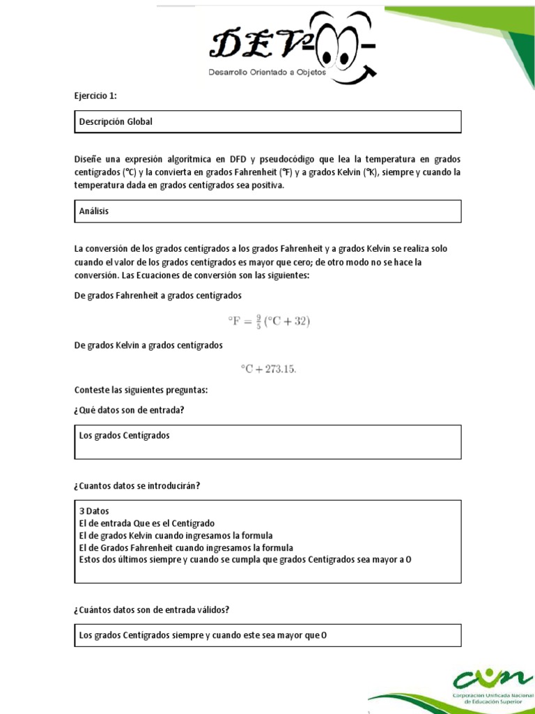 Hoja de Trabajo - Practico Condicionales RESUELTO | PDF | Celsius | Algoritmos