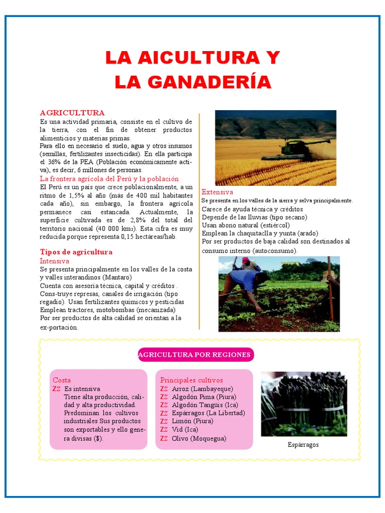 La Agricultura - La Ganadería 2do. Secundaria | PDF | Agricultura | Perú