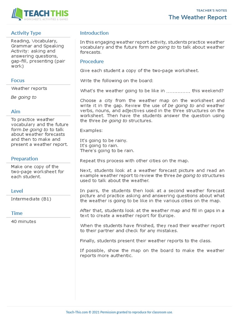 The Weather Report | PDF | Weather Forecasting | Weather