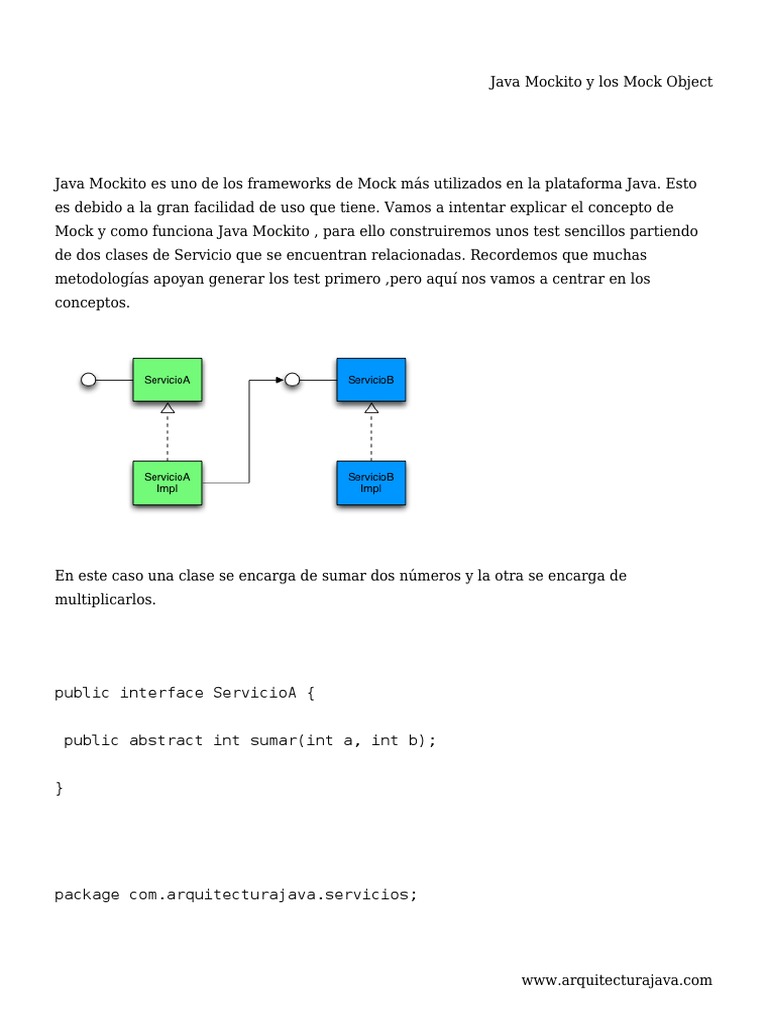 Java Mockito Y Los Mock Object Pdf Java Lenguaje De Programación Programación De 0393