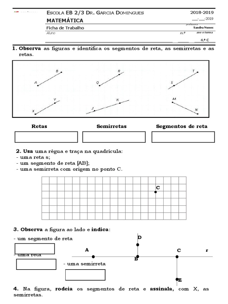 Retas, Semirretas e Segmentos de Reta | PDF | Linha (Geometria) | Geometria
