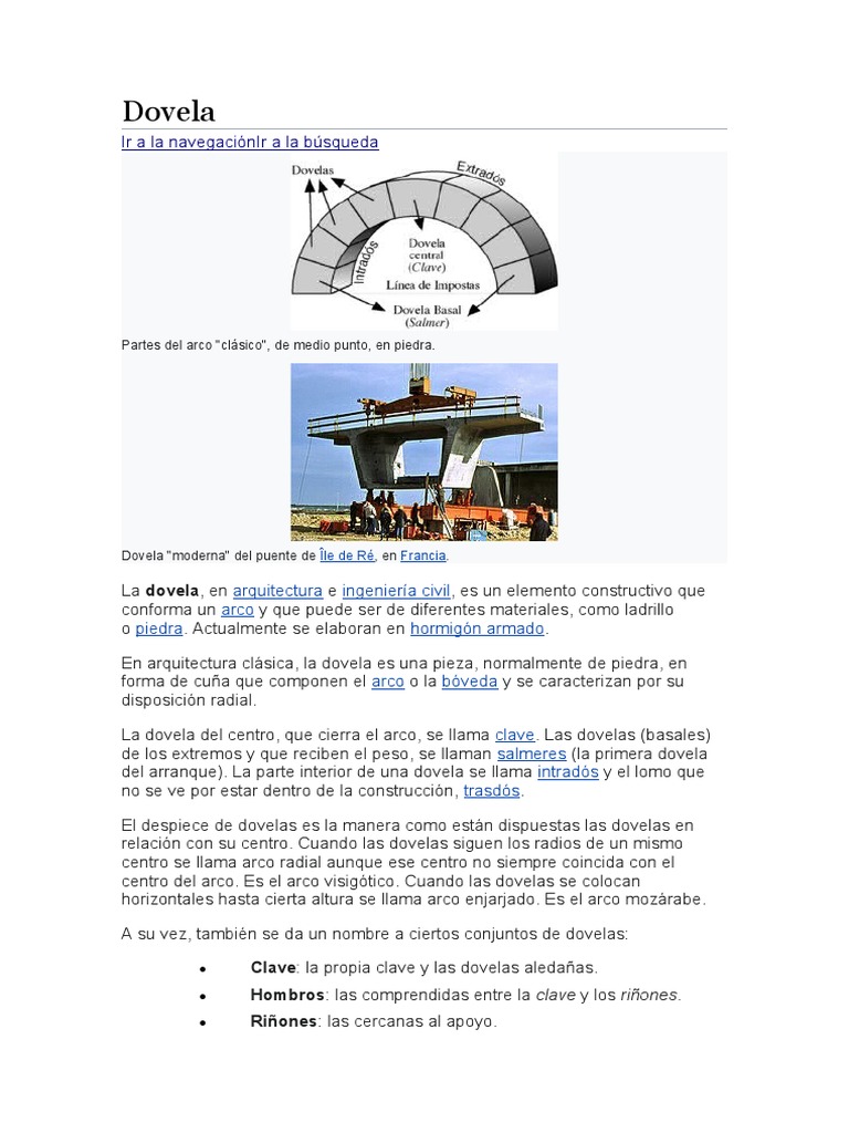 Dovelas en arquitectura e ingeniería | PDF