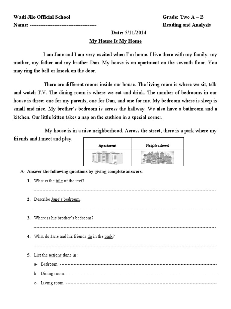 My House Grade 2 | PDF | Home