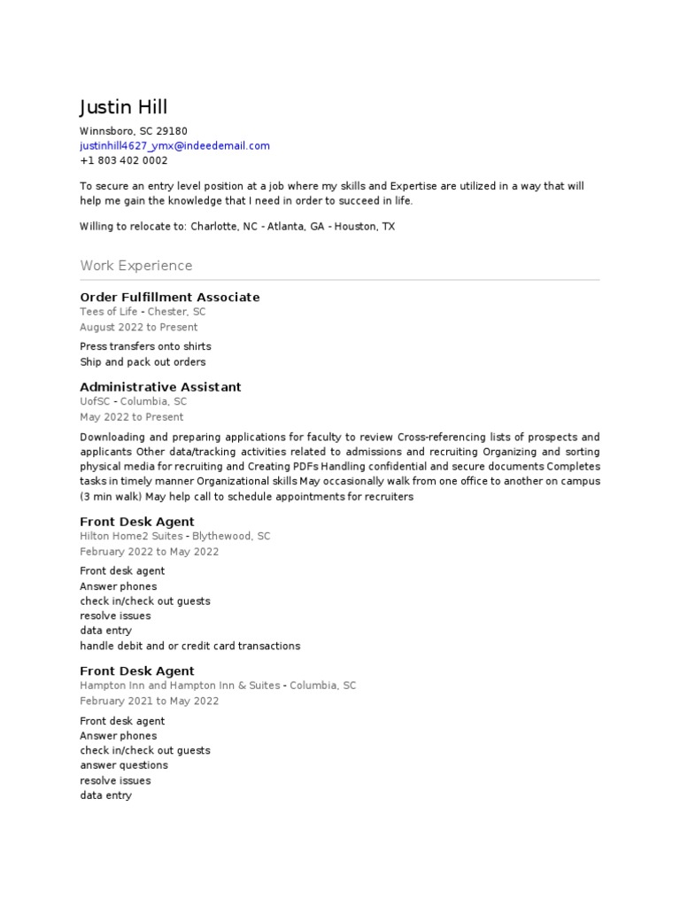 Resume Just In Hill Pdf Computing Software
