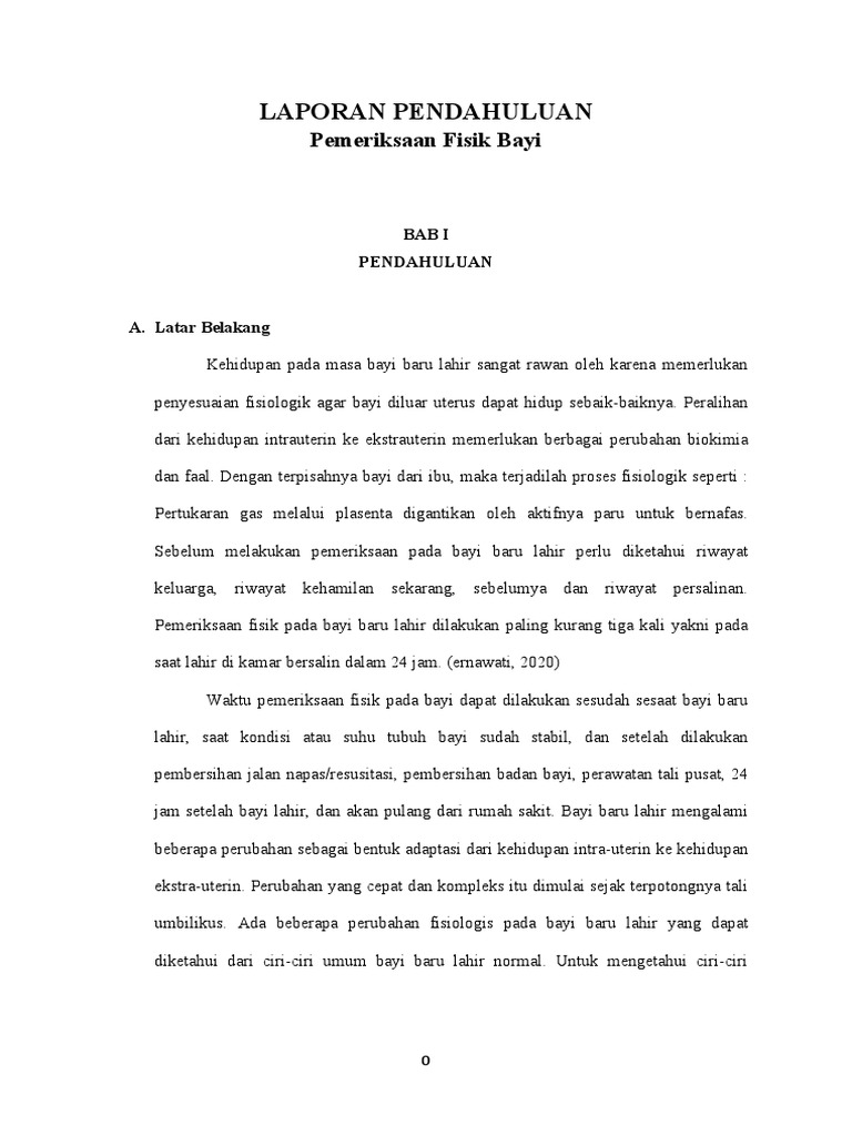 LP KDK Pemeriksaan Fisik Bayi | PDF