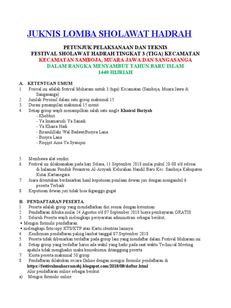 Juknis SHOLAWAT | PDF