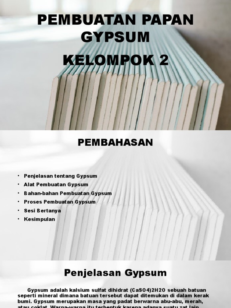 Proses Pembuatan Gypsum dan Bahan-bahannya | PDF