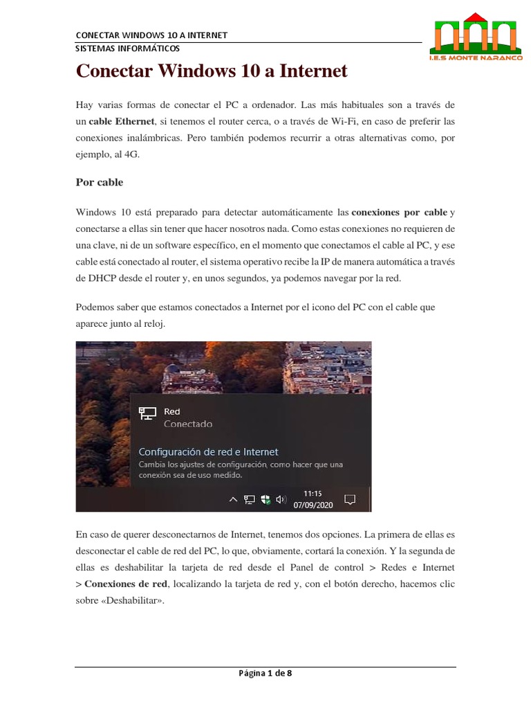 Conectar Windows 10 A Internet | PDF | Red de computadoras | Protocolos de internet