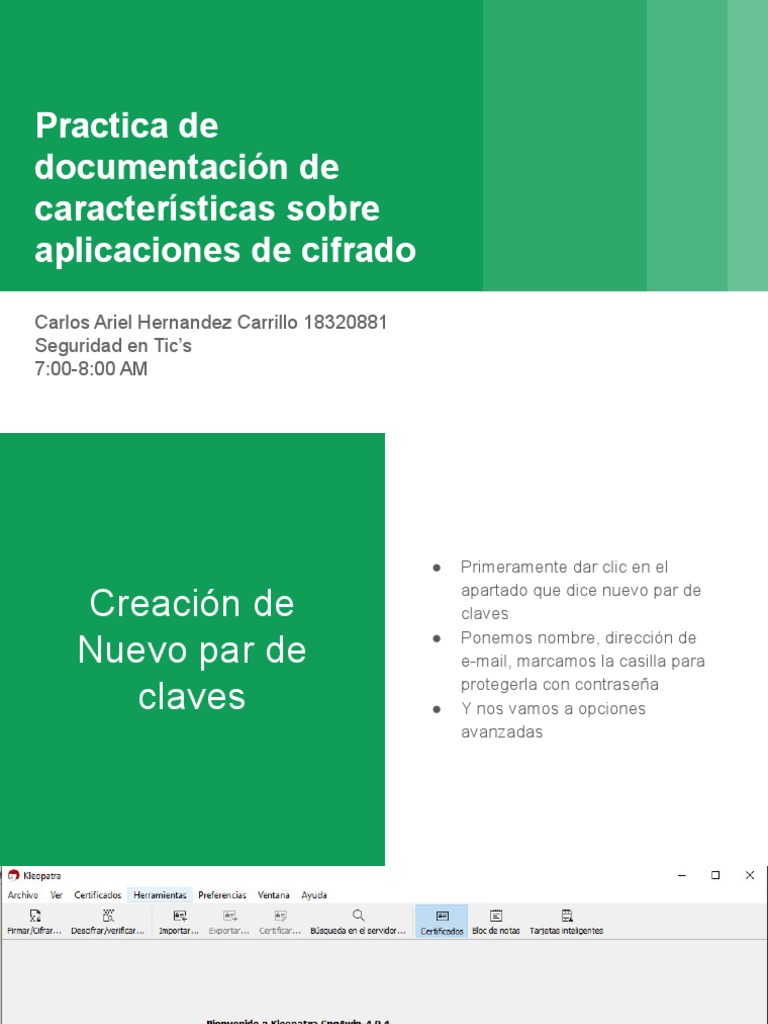 Practica de Documentación de Características Sobre Aplicaciones de Cifrado | PDF | Archivo de ...