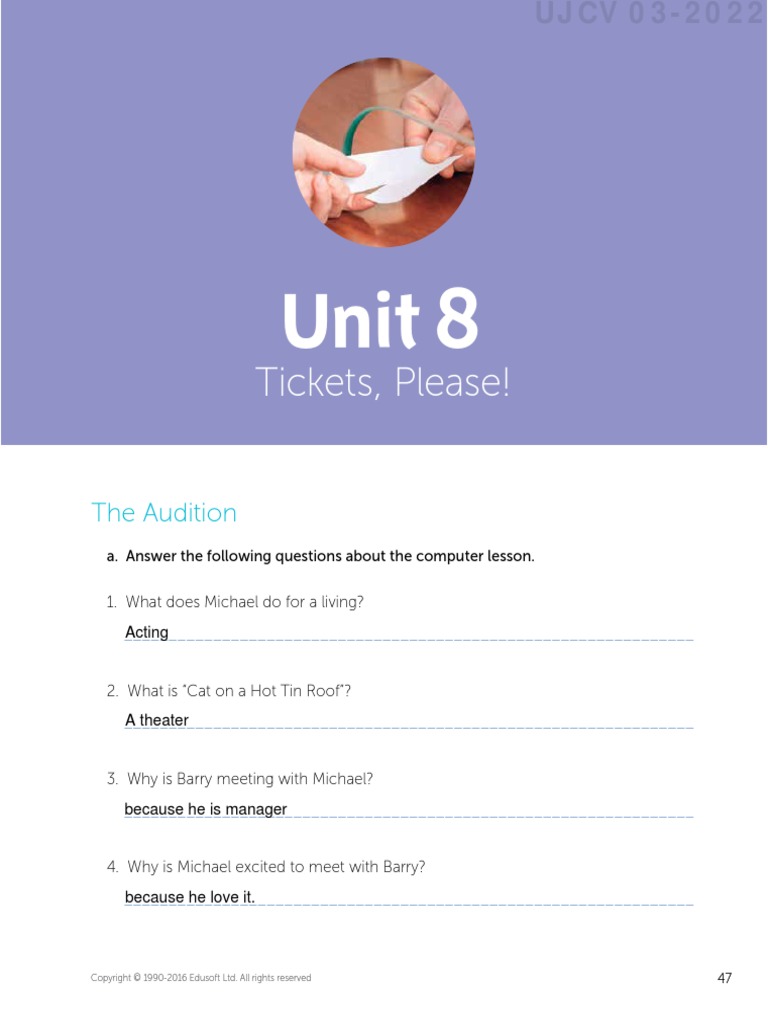 08-Basic 3 Workbook Unit 8 | PDF