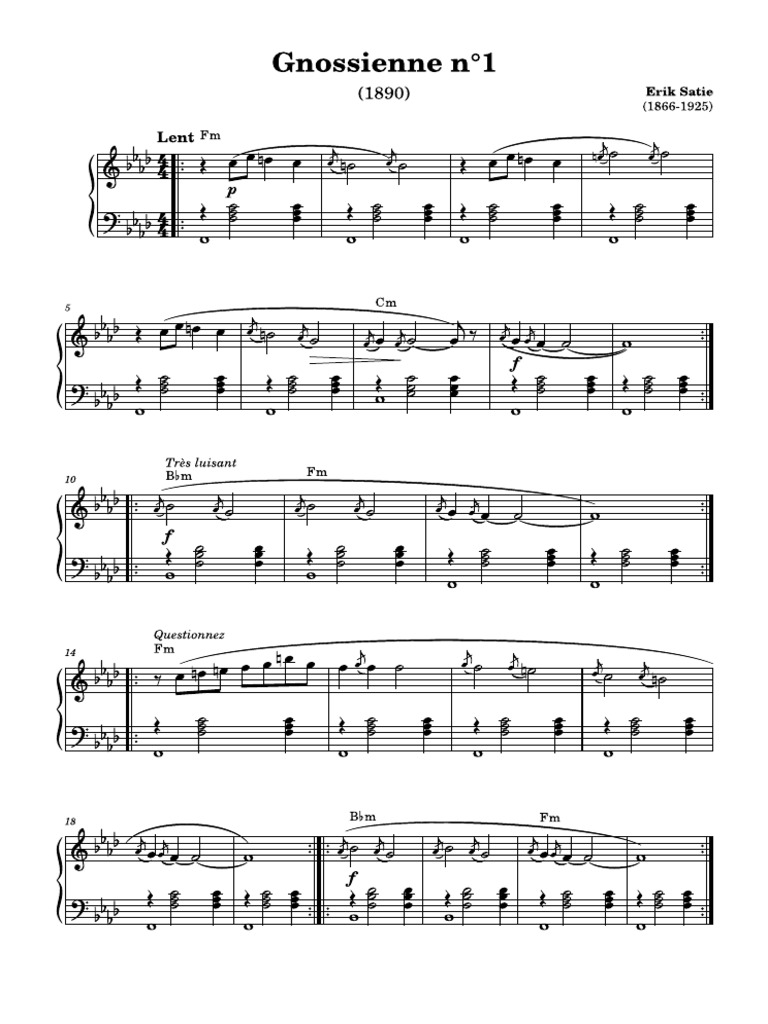 Gnossienne No 1 - Erik Satie | PDF