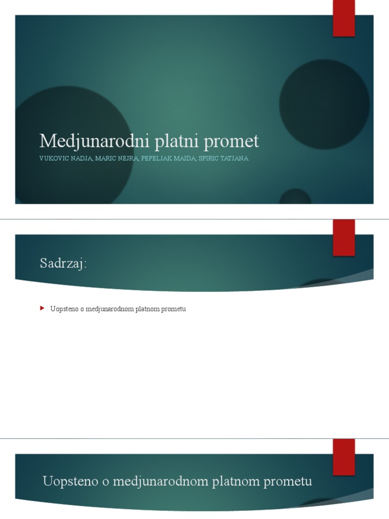 Medjunarodni Platni Promet | PDF