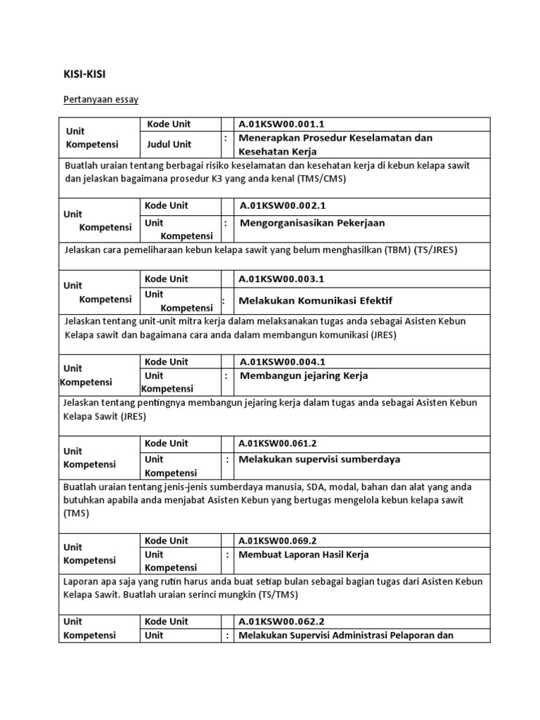 Kisi Kisi Akks | PDF