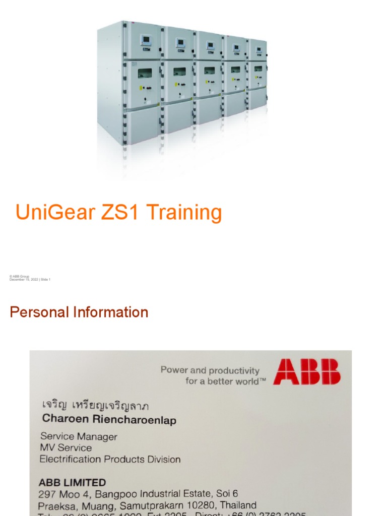 UniGear ZS1 Training | Download Free PDF | Electrical Wiring | Fuse ...