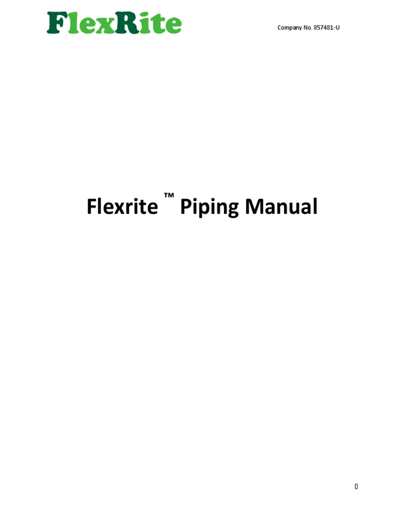 Flexrite Pipe Installation Manual | PDF | Pipe (Fluid Conveyance ...
