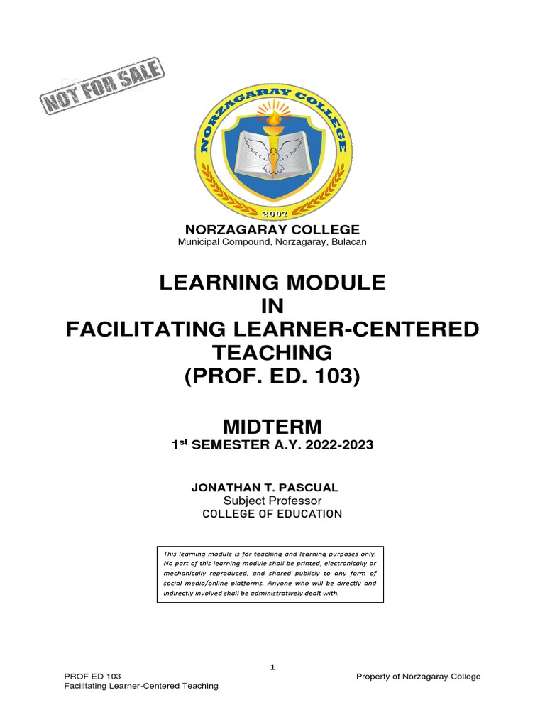 Midterm Exam: Learner-Centered Teaching | PDF | Career & Growth | Self ...