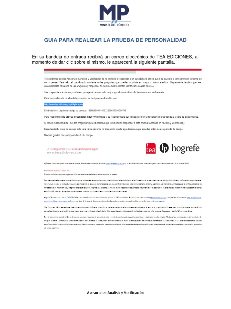 Guia para Realizar La Prueba de Personalidad | PDF | Relaciones ...