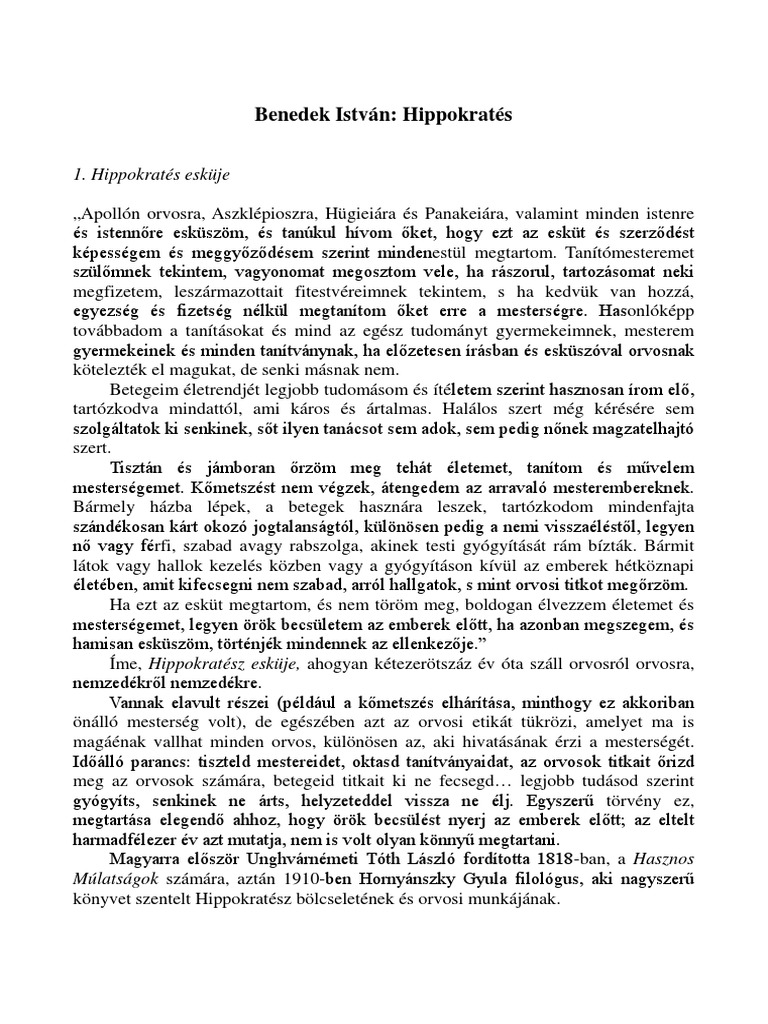 Adoc - Pub Benedek Istvan Hippokrates | PDF