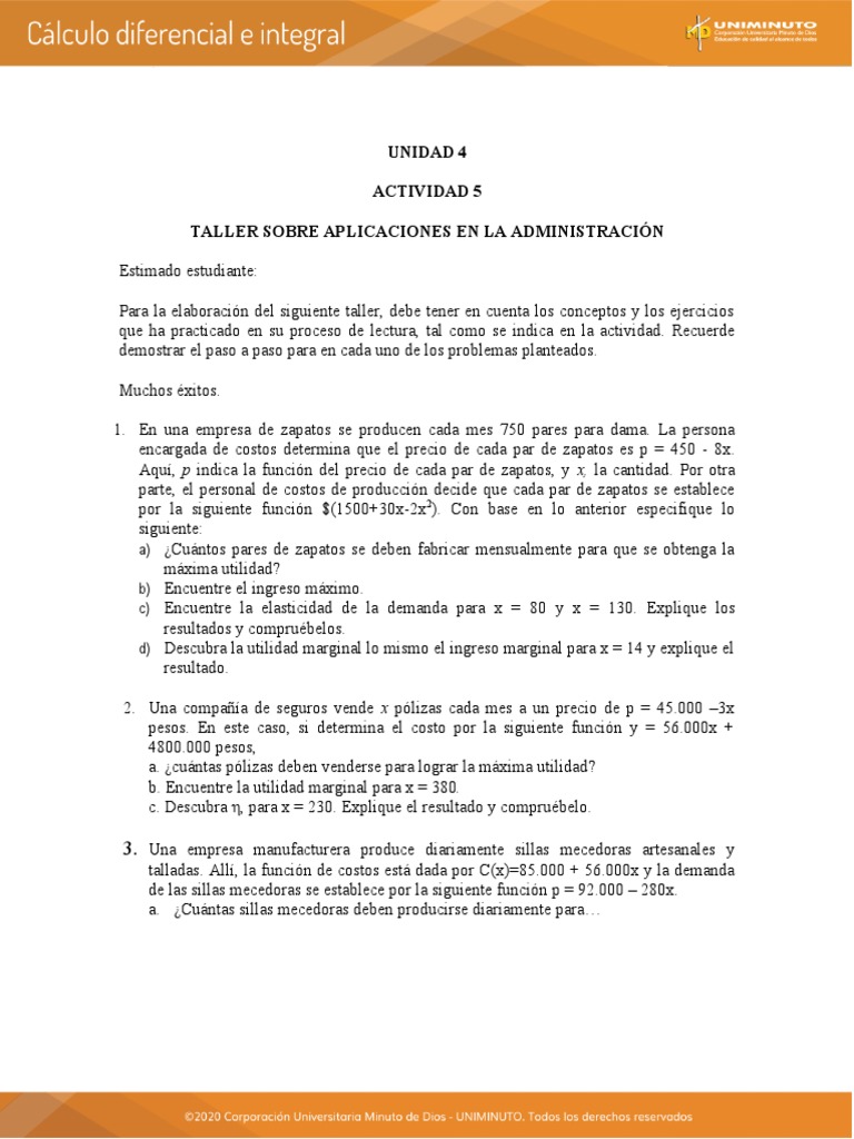 Uni4 Act5 Tall Sob Apl Admi | PDF | Business | Utilidad marginal