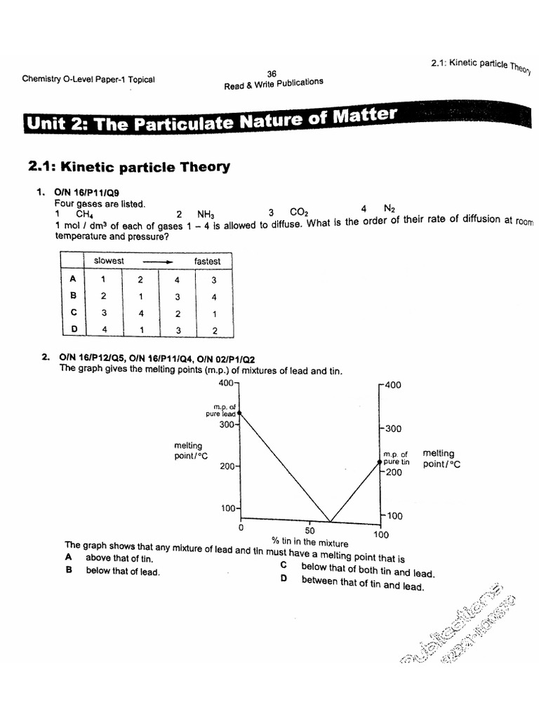 Kinetic Molecular Theory - MCQS | PDF