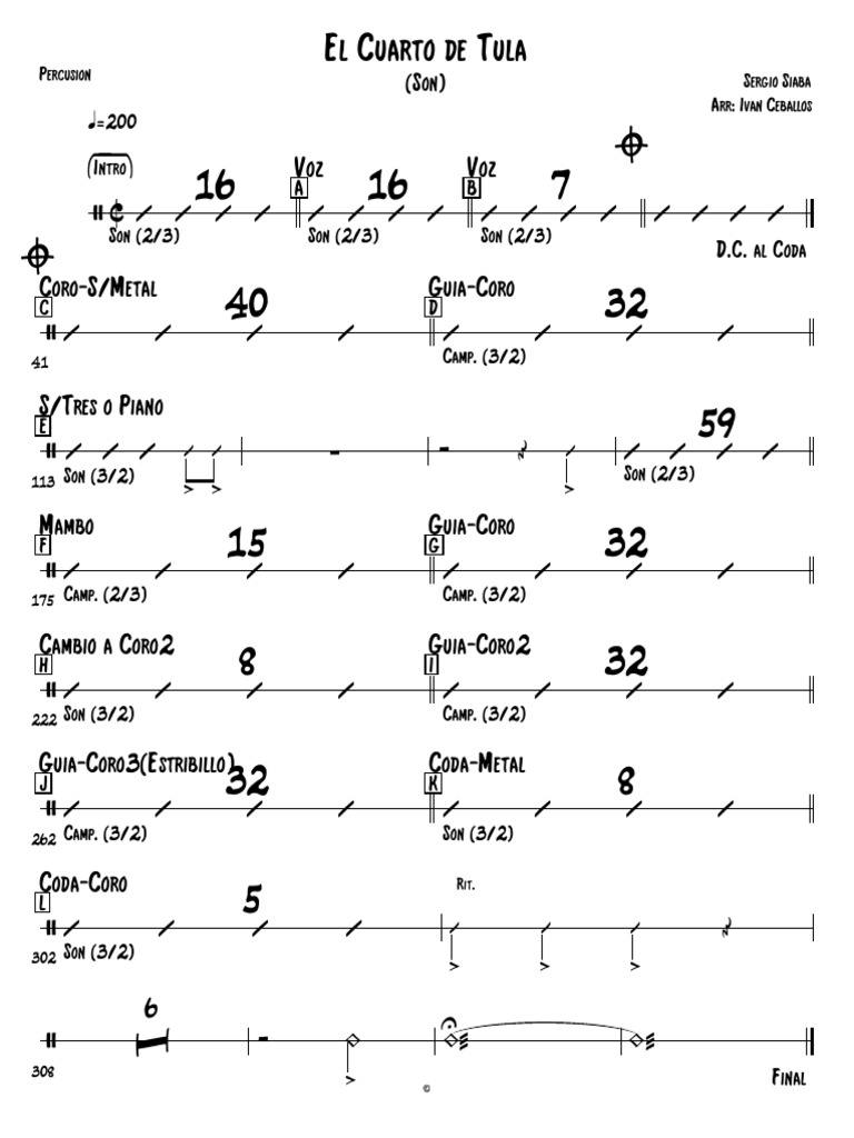 El Cuarto de Tula 2 - Percusion | PDF