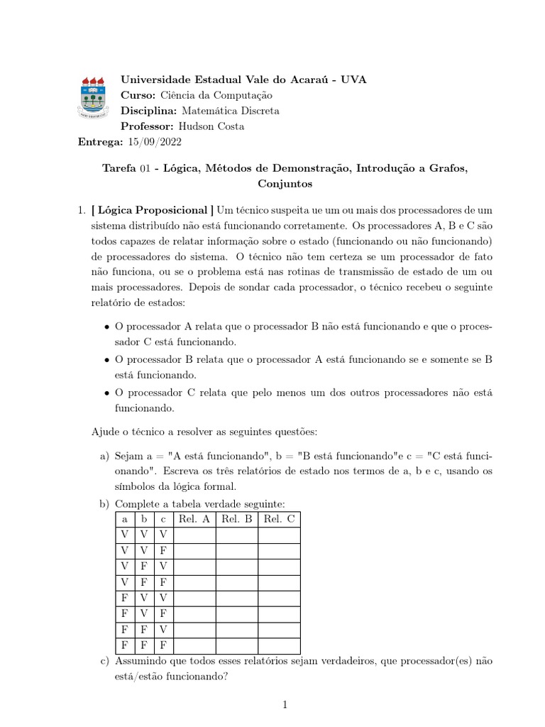 Tarefa 01 | PDF