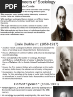 The Founding Fathers of Sociology | PDF | Positivism | Sociology